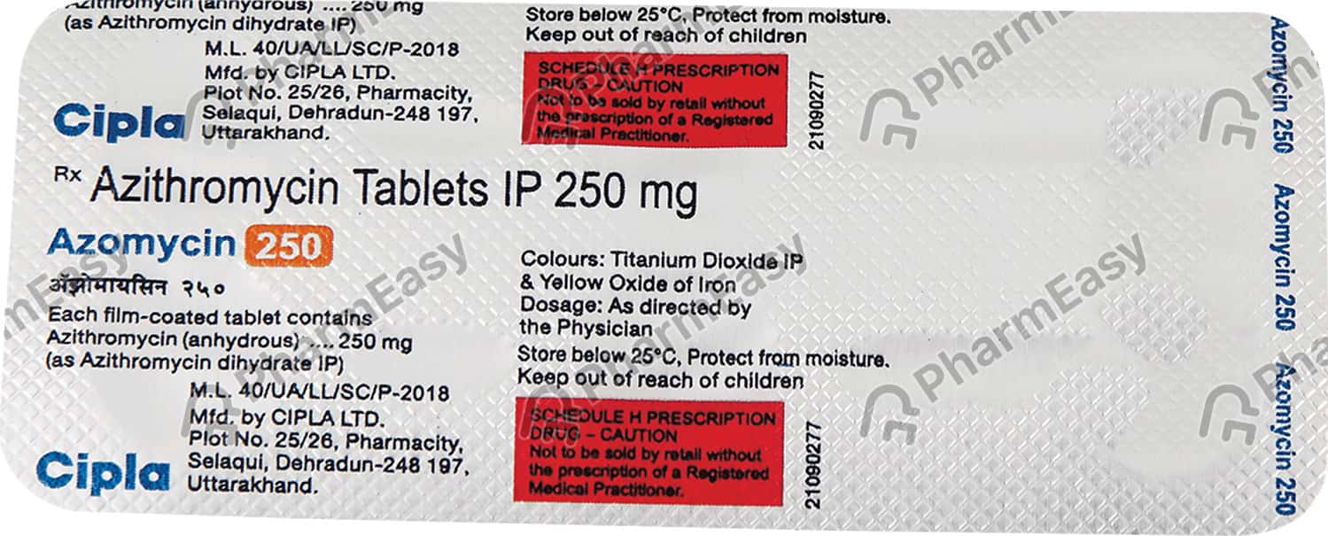 Azomycin 250 MG Tablet (6): Uses, Side Effects, Price & Dosage | PharmEasy
