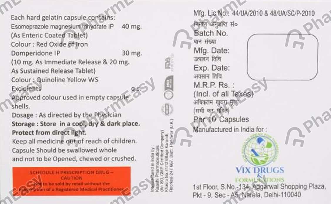Esospark Dsr Strip Of 10 Capsules: Uses, Side Effects, Price & Dosage ...