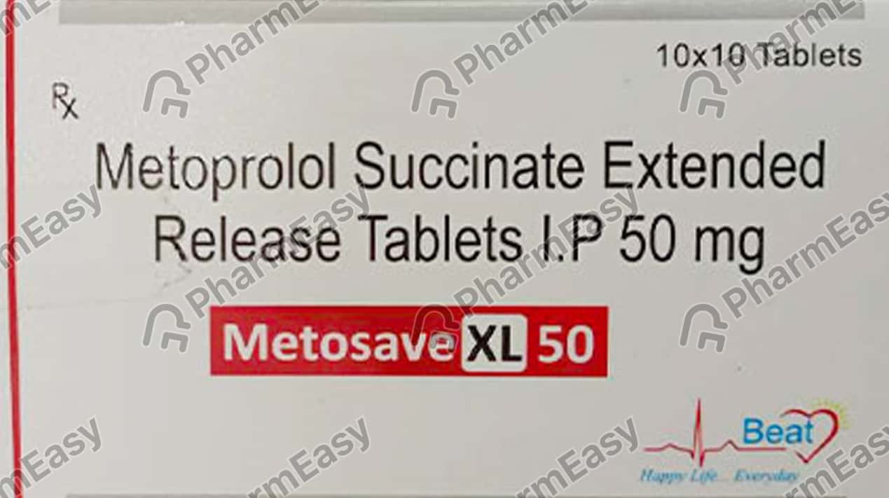 Metosave Xl 50 MG Tablet (10): Uses, Side Effects, Price & Dosage ...
