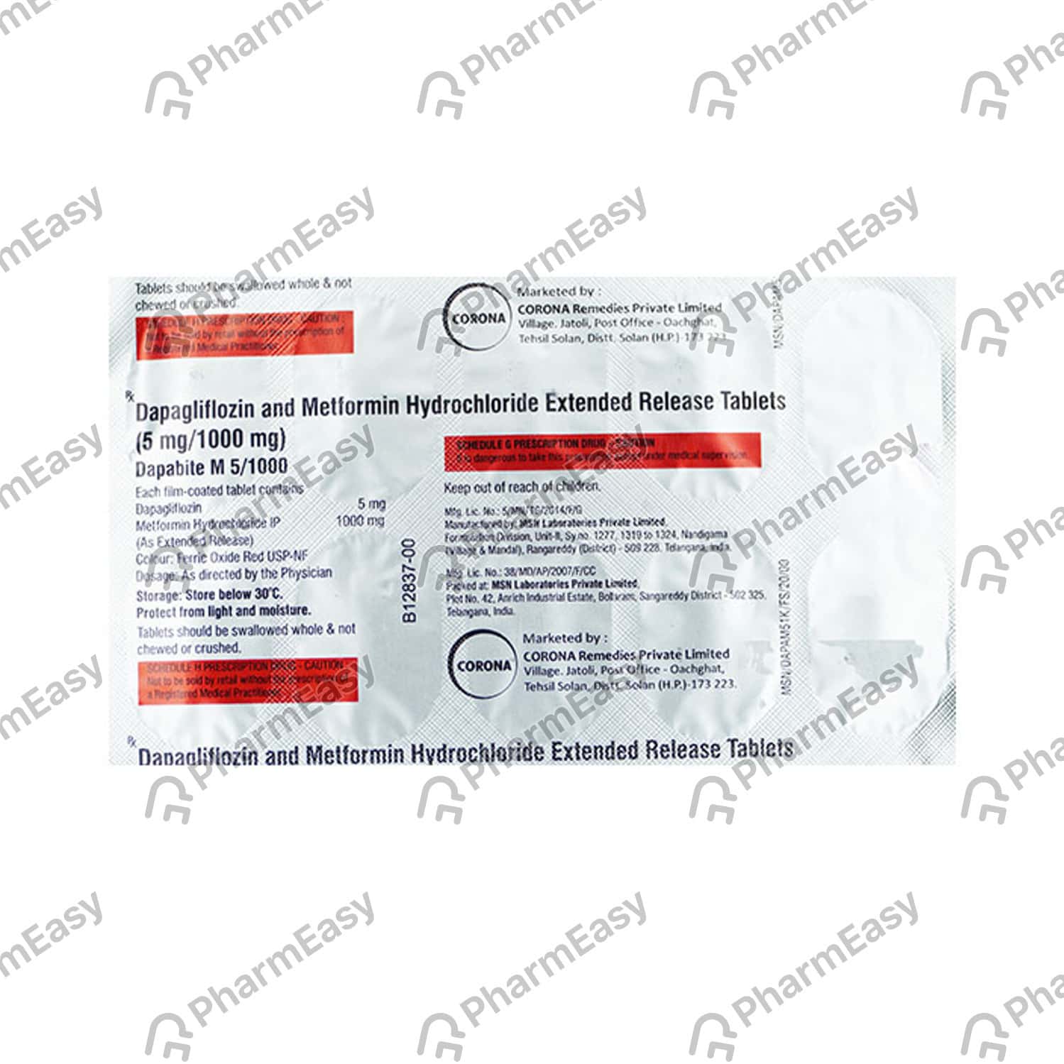 Buy Dapabite M 5/1000mg Strip Of 10 Tablets Online at Flat 15% OFF ...