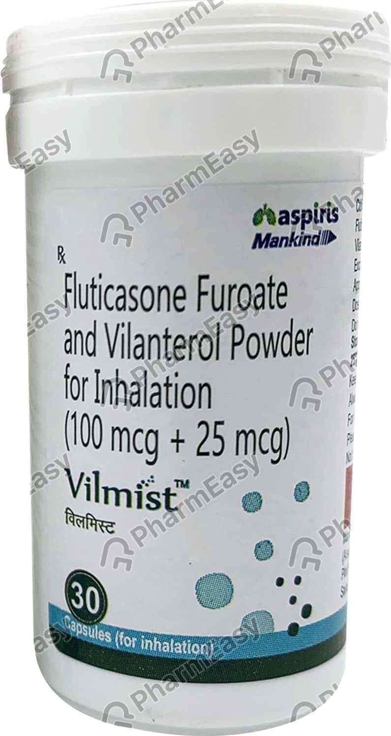 Vilmist 100/25mcg Bottle Of 30 Inhalation Capsules: Uses, Side Effects ...