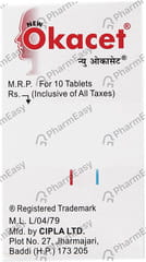 Okacet 10 MG Tablet (10): Uses, Side Effects, Price & Dosage | PharmEasy