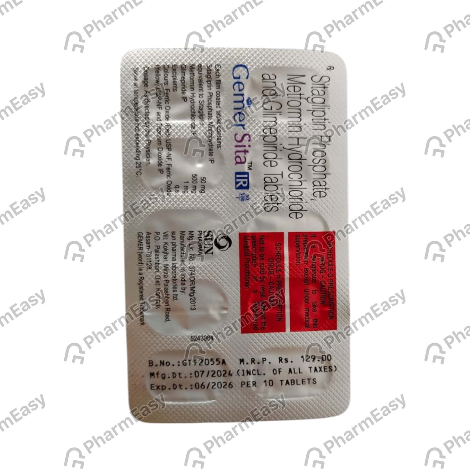 Gemer Sita IR 50/1000/1 Tablet: Uses, Side-effects, Price, Dosage ...