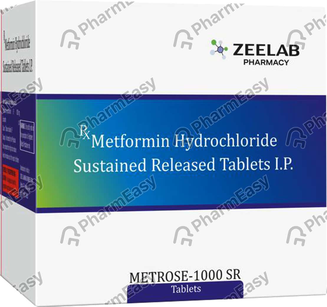 Metrose Sr 1000 MG Tablet (15): Uses, Side Effects, Price & Dosage ...