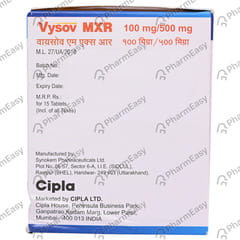 Vysov Mxr 100/500mg Strip Of 15 Tablets: Uses, Side Effects, Price ...