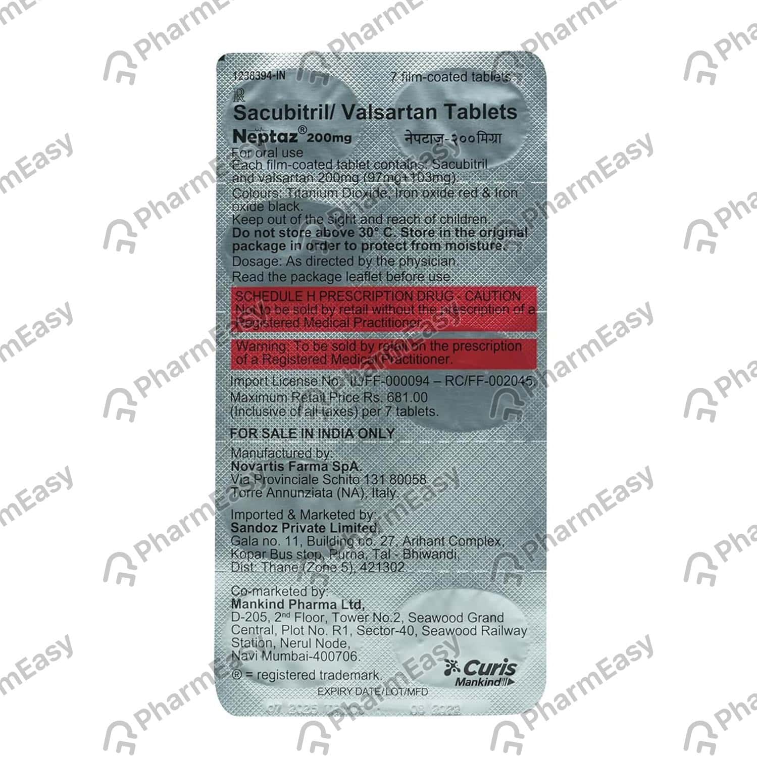 Neptaz 200mg Strip Of 7 Tablets: Uses, Side Effects, Price & Dosage ...