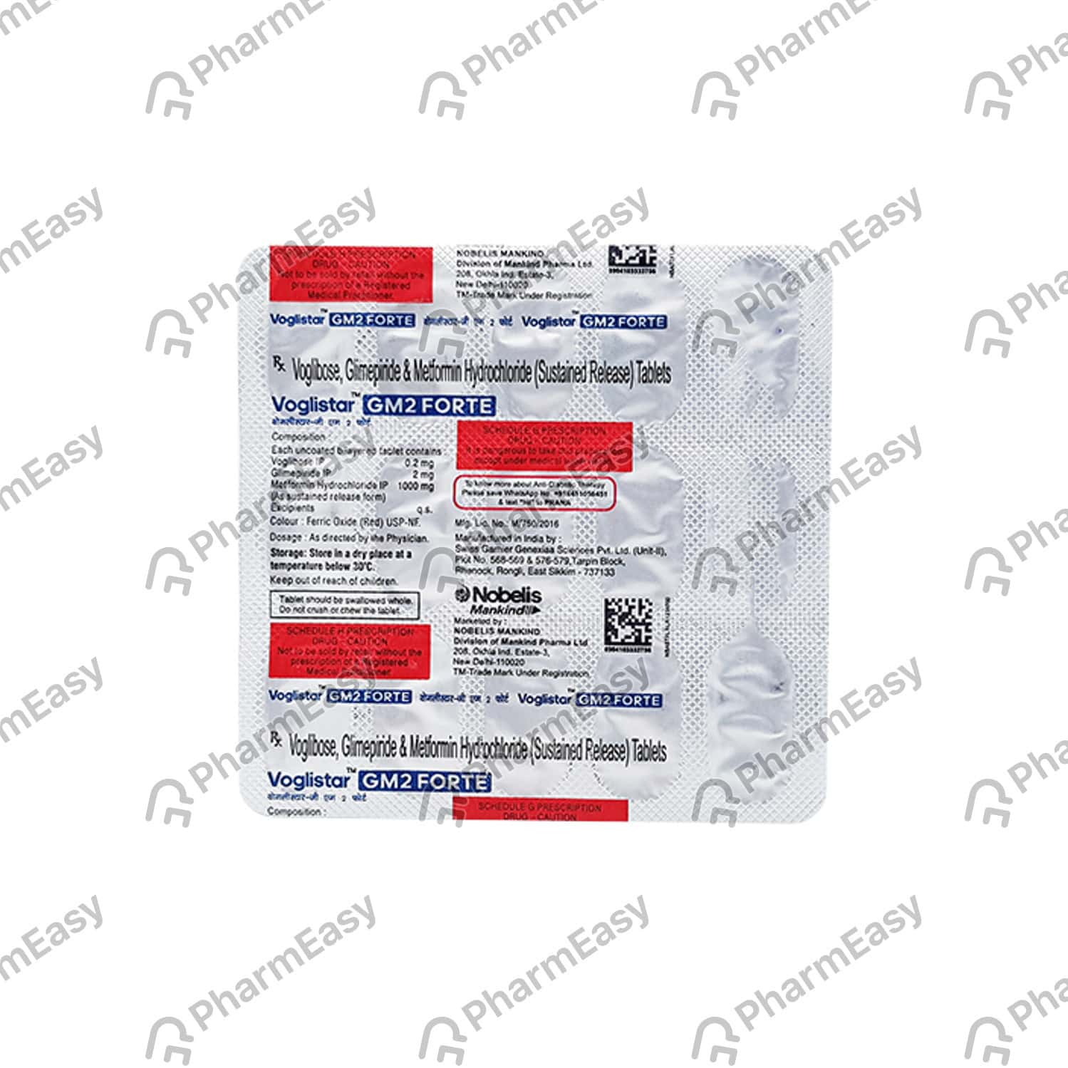 Voglistar Gm 2mg Forte Strip Of 15 Tablets: Uses, Side Effects, Price & Dosage | PharmEasy