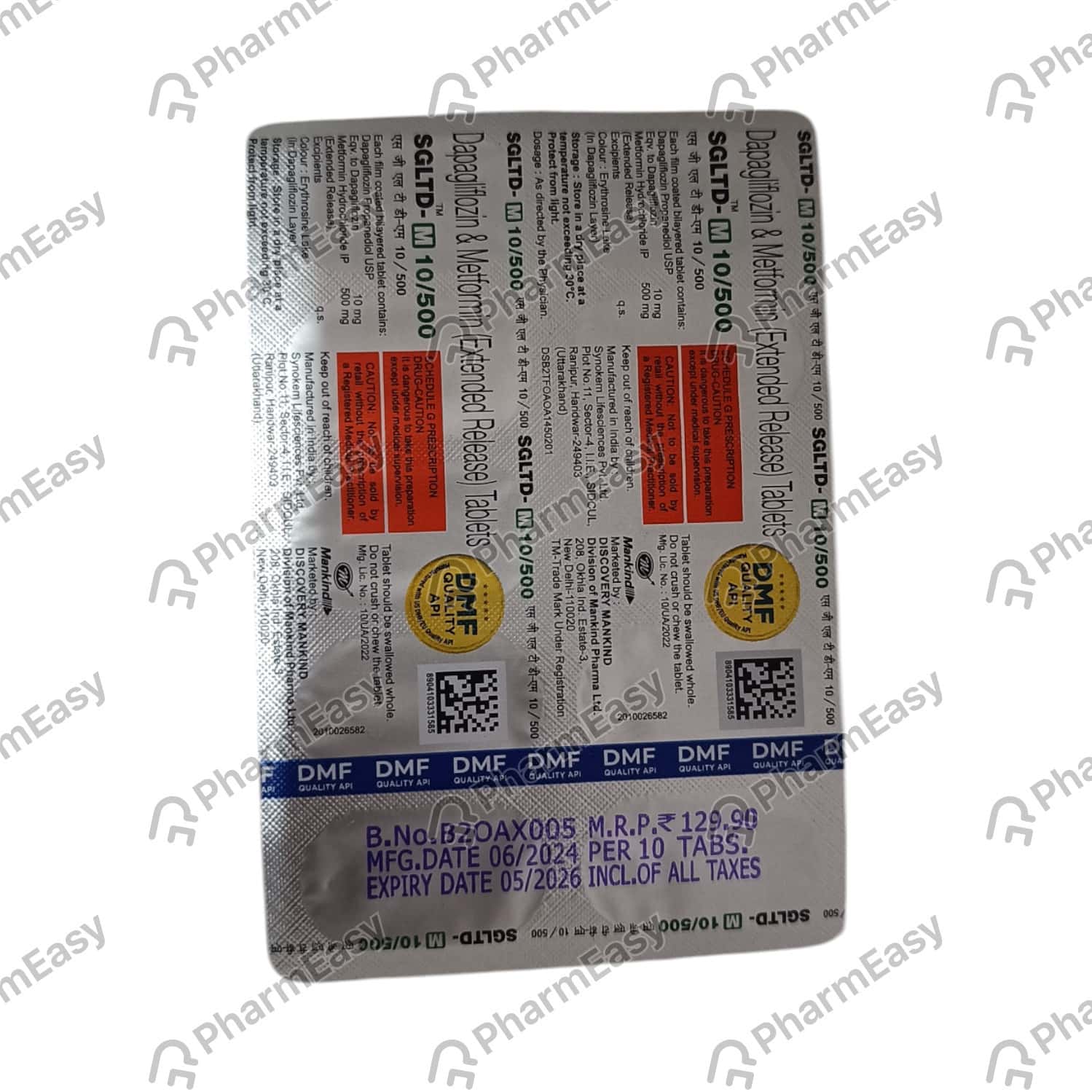Sgltd M 10/500 Strip Of 10 Tablets: Uses, Side Effects, Price & Dosage ...