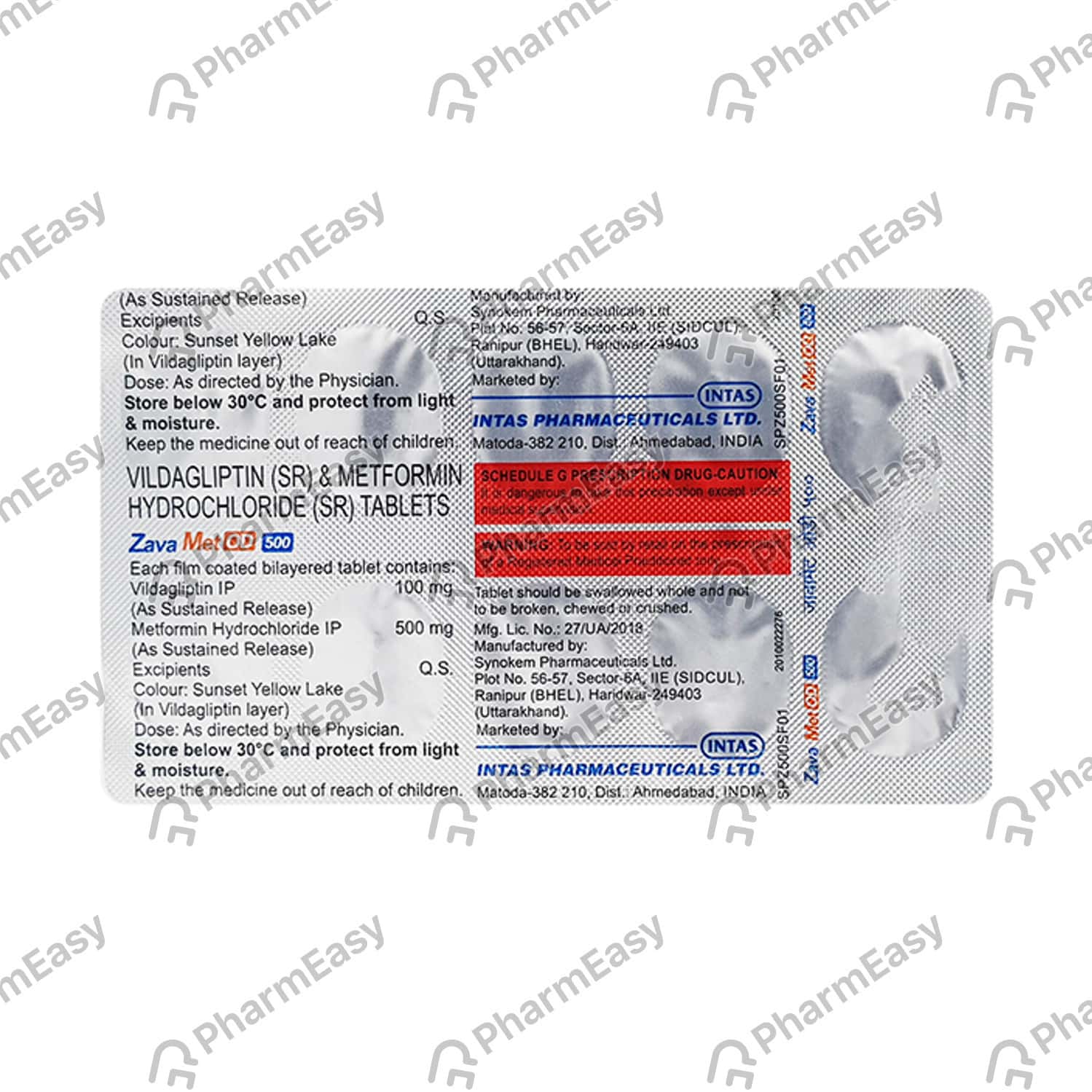 Zavamet Od 500mg Strip Of 10 Tablets: Uses, Side Effects, Price ...