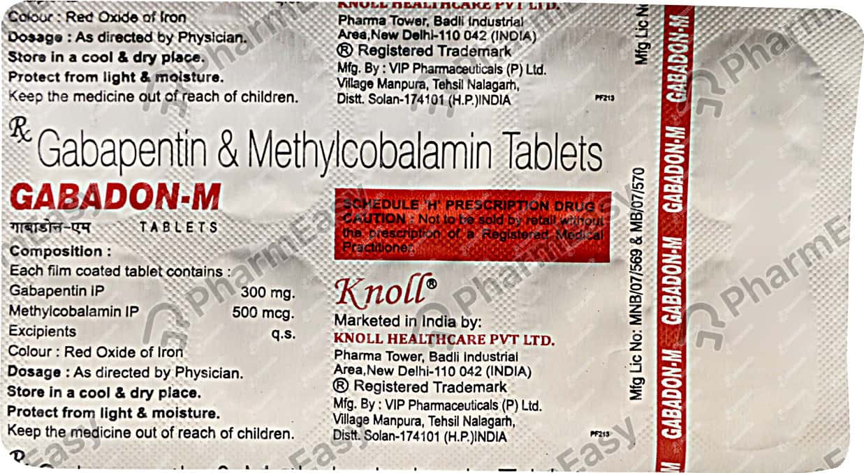 Gabadon M Strip Of 10 Tablets: Uses, Side Effects, Price & Dosage ...