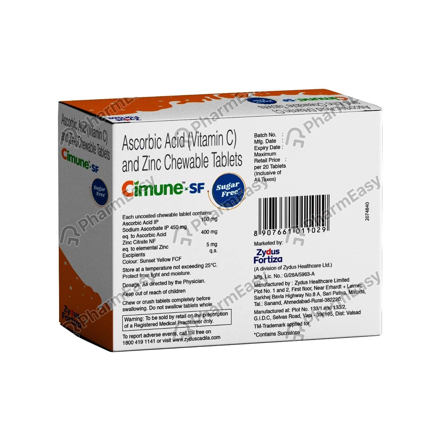 Buy Cimune Sf Orange Flavour Strip Of 20 Chewable Tablets Online at ...