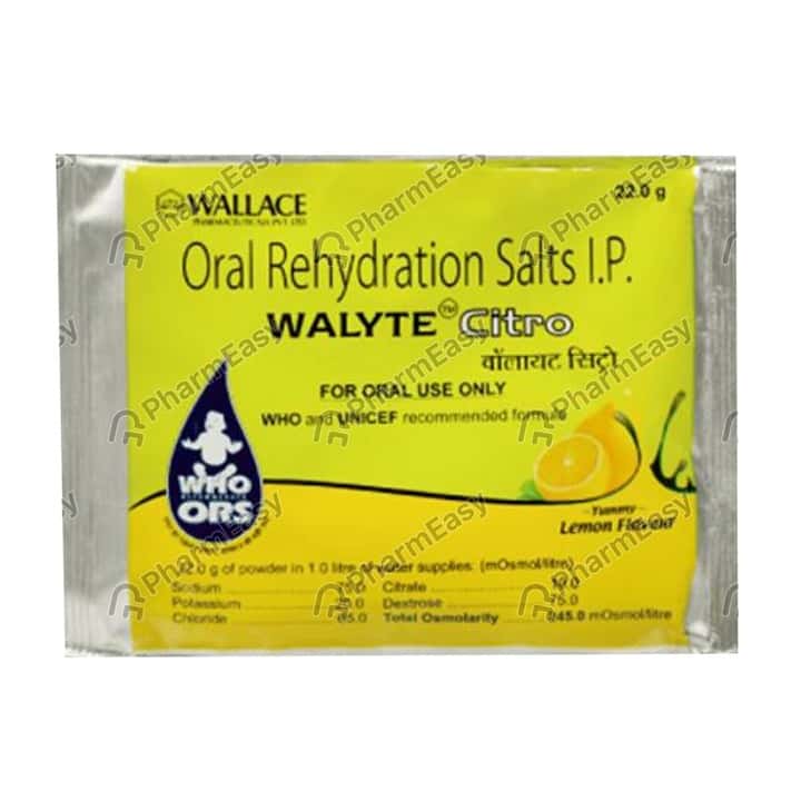 Buy WALYTE ORS LEMON FLAVOUR SACHET OF 22GM POWDER Online & Get Upto 60 ...