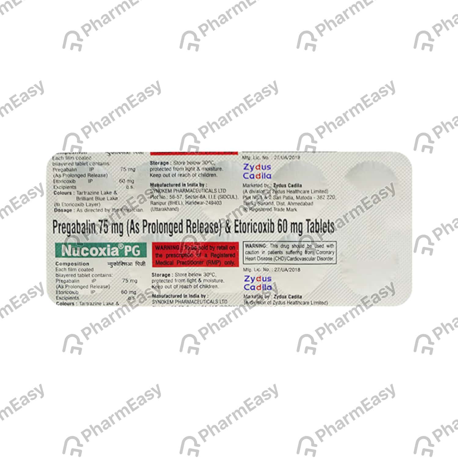 Nucoxia Pg Strip Of 10 Tablets: Uses, Side Effects, Price & Dosage | PharmEasy