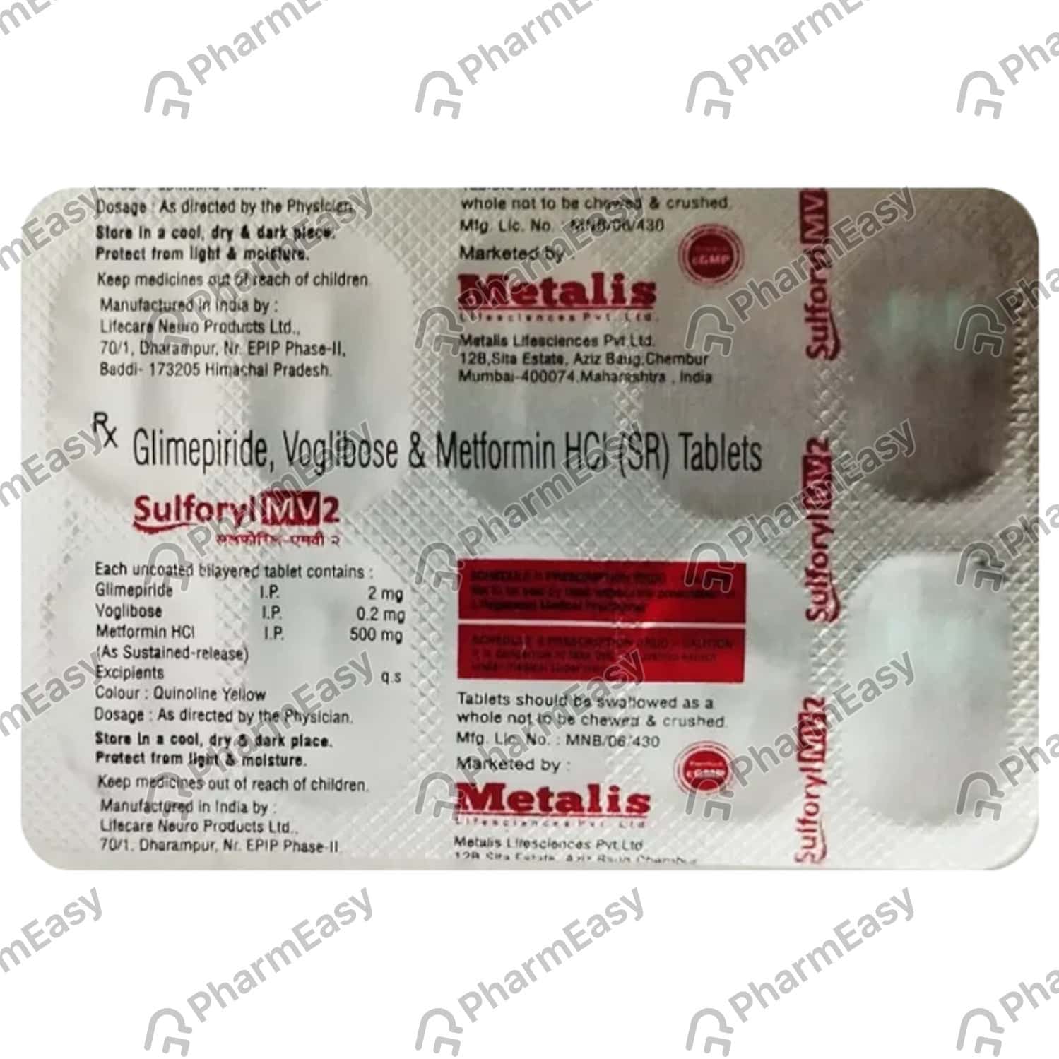 Sulforyl Mv 2mg Strip Of 10 Tablets: Uses, Side Effects, Price & Dosage ...