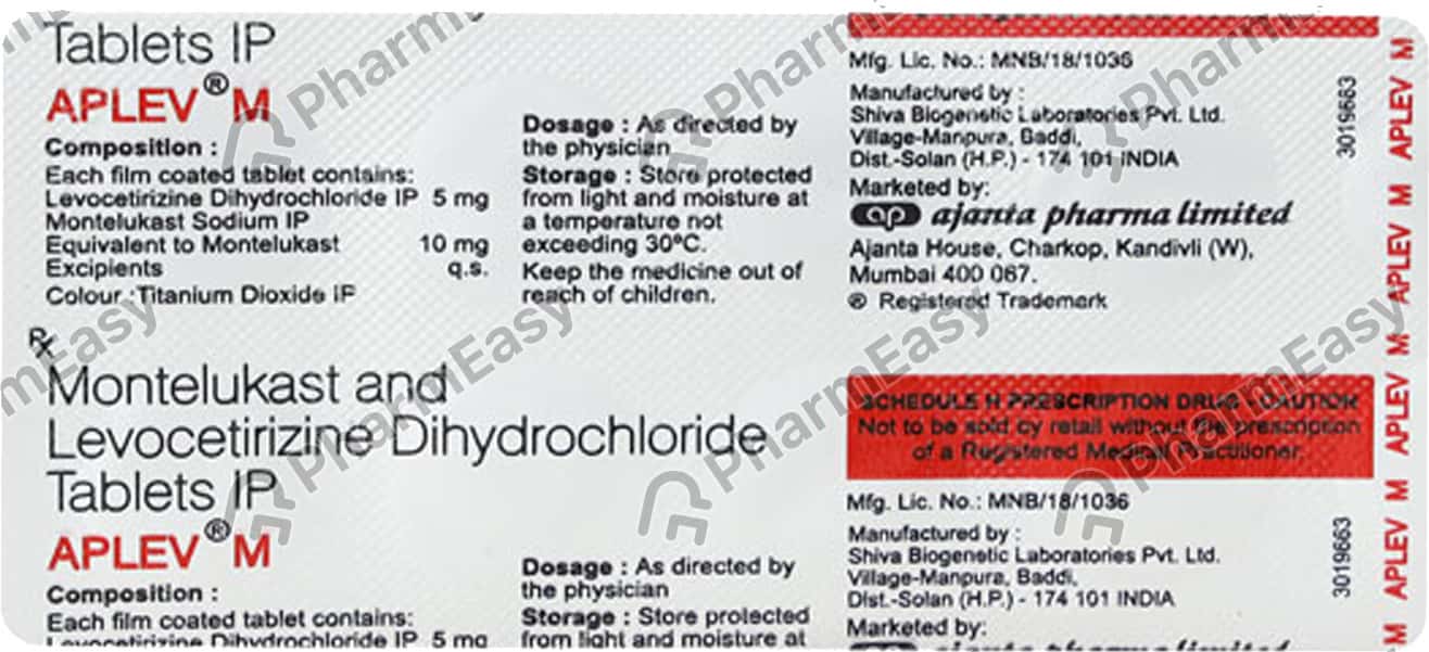 Aplev M Strip Of 10 Tablets: Uses, Side Effects, Price & Dosage | PharmEasy