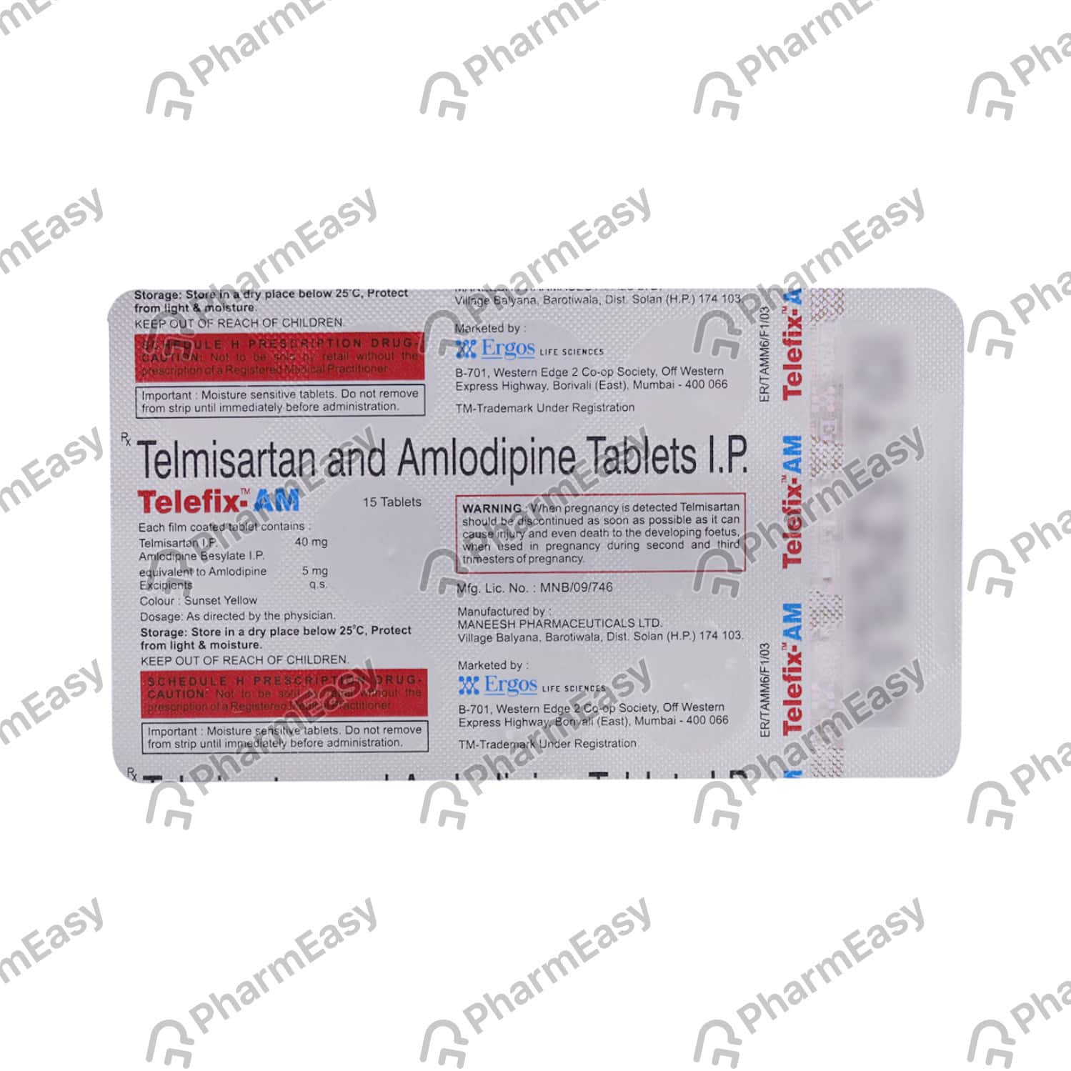 Telefix Am 40mg Strip Of 15 Tablets: Uses, Side Effects, Price & Dosage ...