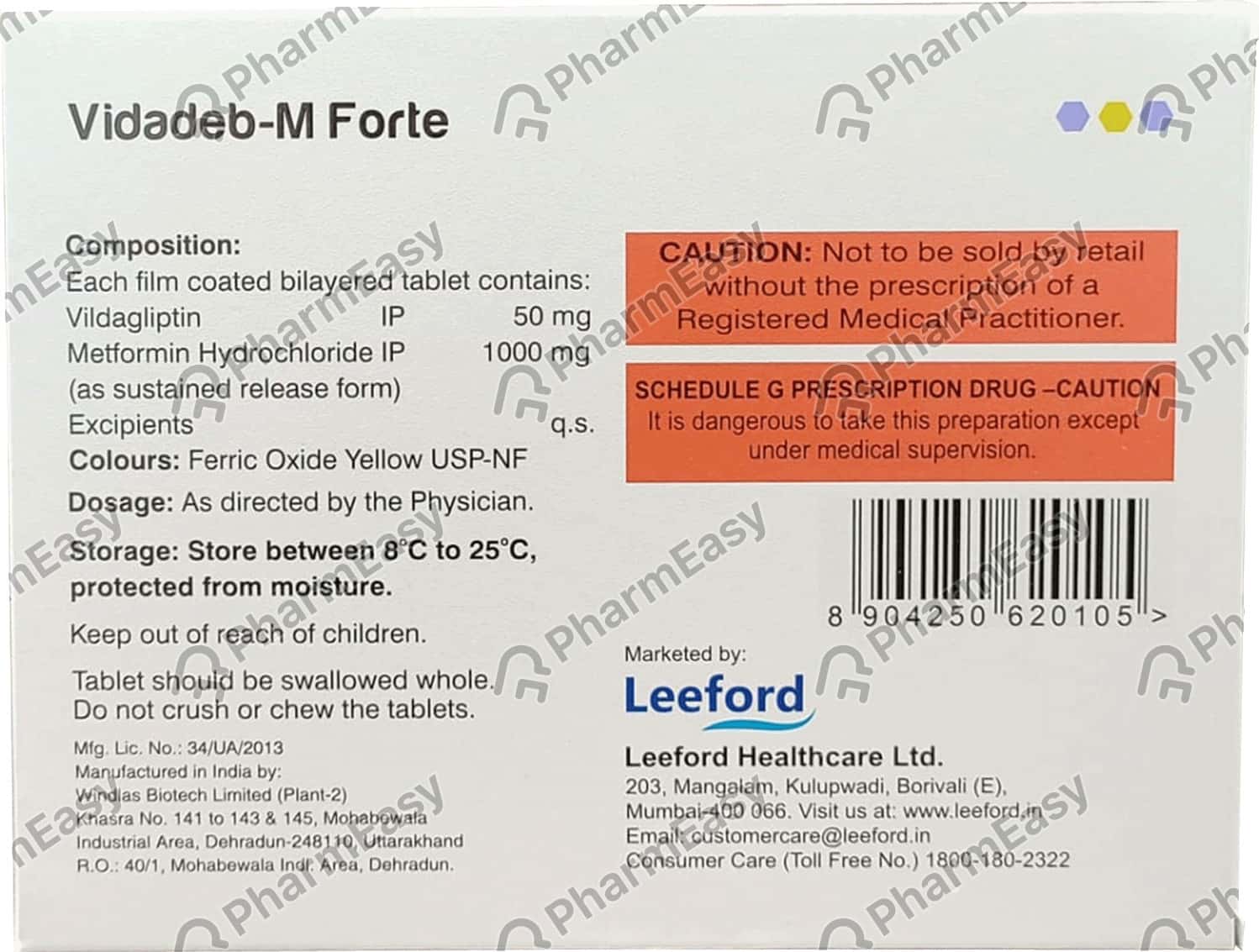 Vidadeb M Forte Strip Of 15 Tablets: Uses, Side Effects, Price & Dosage ...