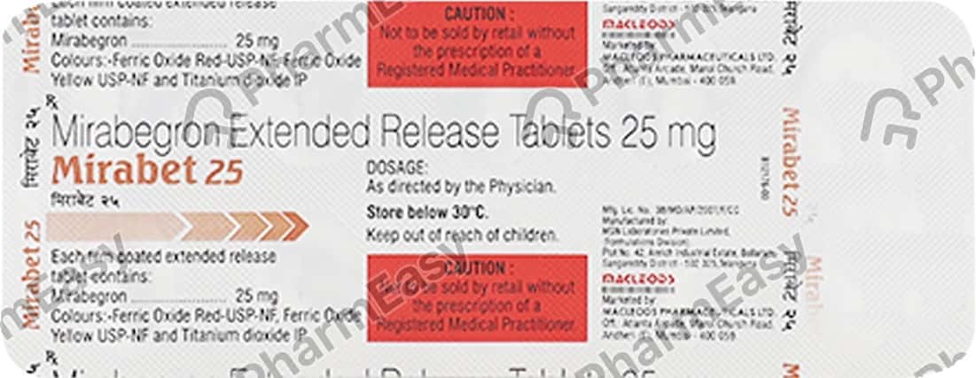 Mirabet 25 Tablet: Uses, Side-effects, Price, Dosage & More Info ...