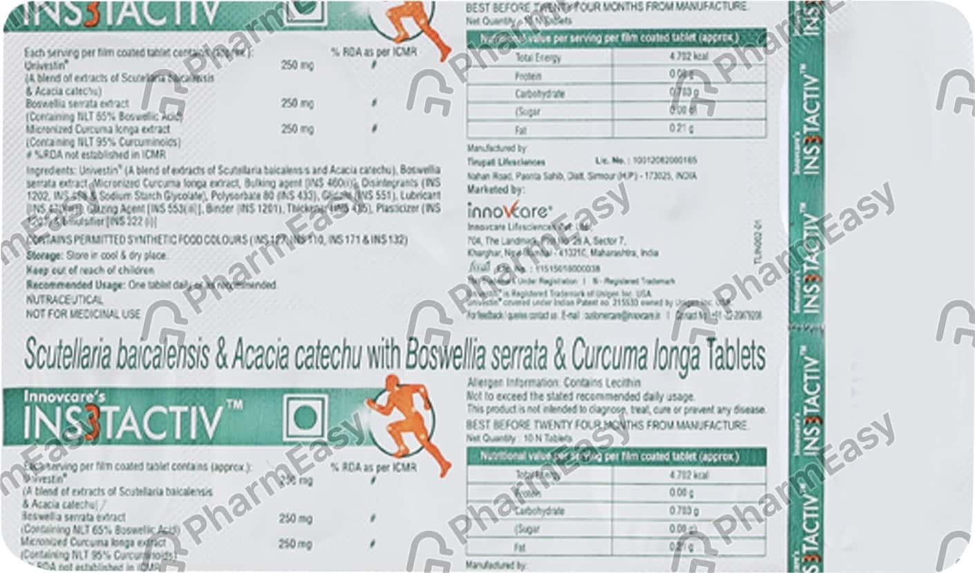 Ins3tactiv Oa 35 MG Tablet (10): Uses, Side Effects, Price & Dosage ...
