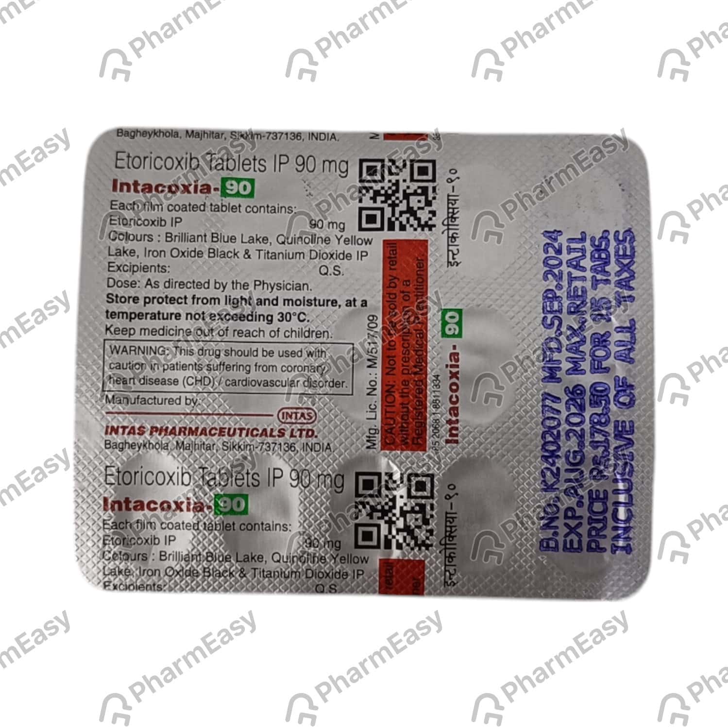 Intacoxia 90 MG Tablet (15): Uses, Side Effects, Price & Dosage | PharmEasy