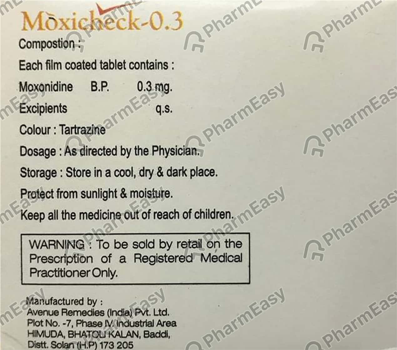 Moxicheck 0.3 MG Tablet (15): Uses, Side Effects, Price & Dosage ...