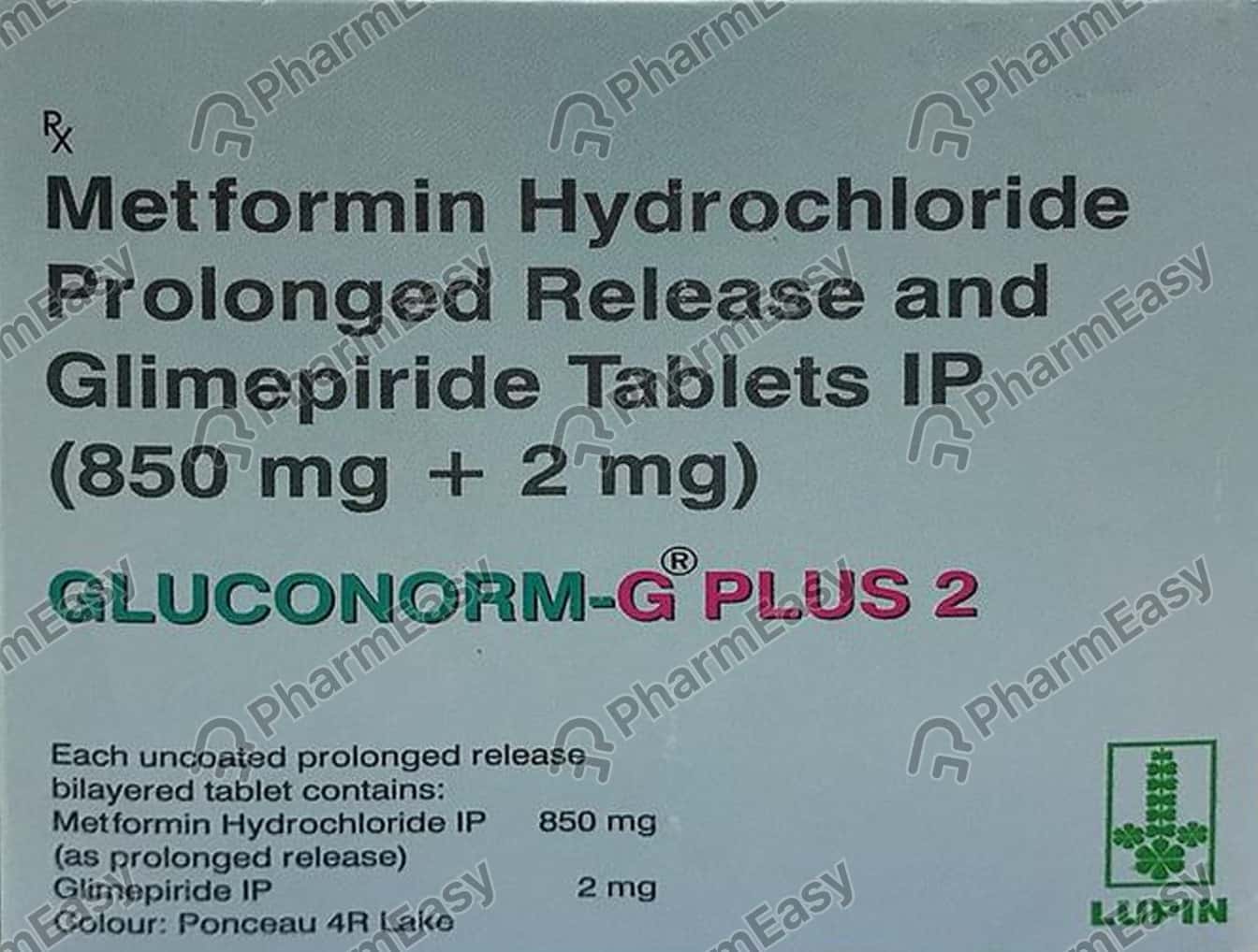 Gluconorm G Plus 2mg Strip Of 15 Tablets: Uses, Side Effects, Price ...
