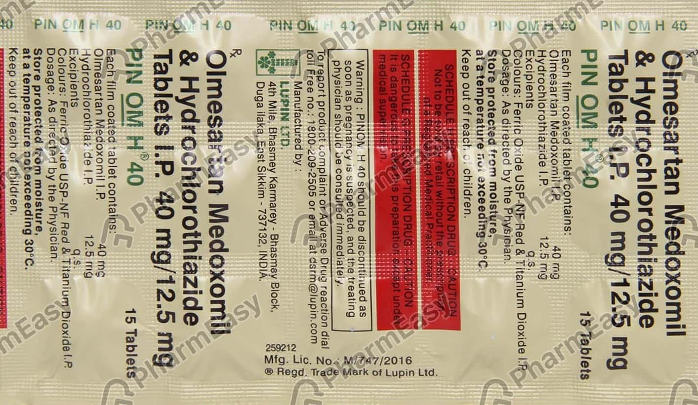 Pin Om H 40mg Strip Of 15 Tablets: Uses, Side Effects, Price & Dosage ...