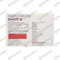Emildap 10 MG Tablet (15): Uses, Side Effects, Price & Dosage | PharmEasy