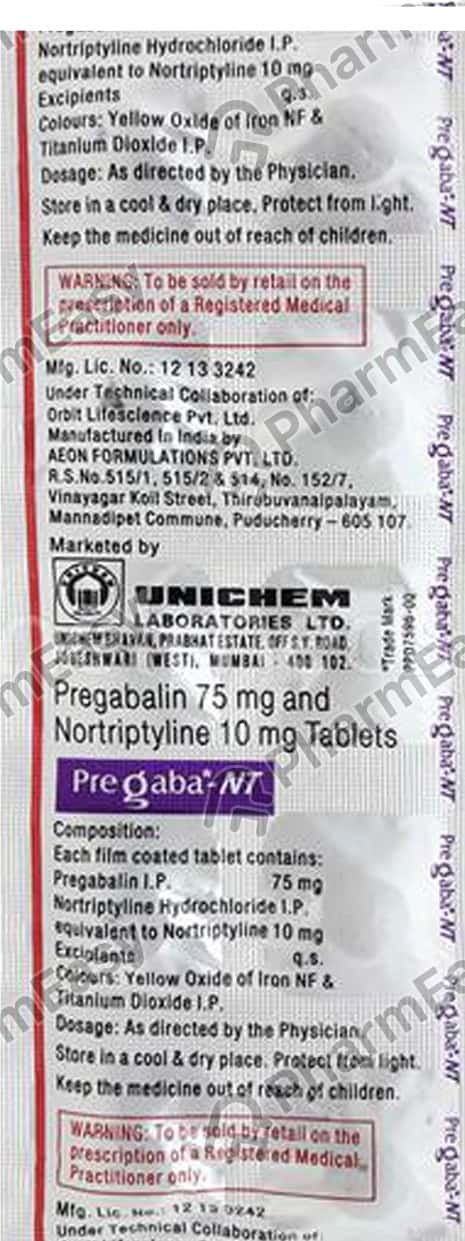 Pregeb Nt Strip Of 10 Tablets: Uses, Side Effects, Price & Dosage ...