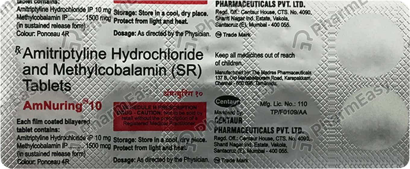 Amnuring 10mg Strip Of 10 Tablets: Uses, Side Effects, Price & Dosage ...