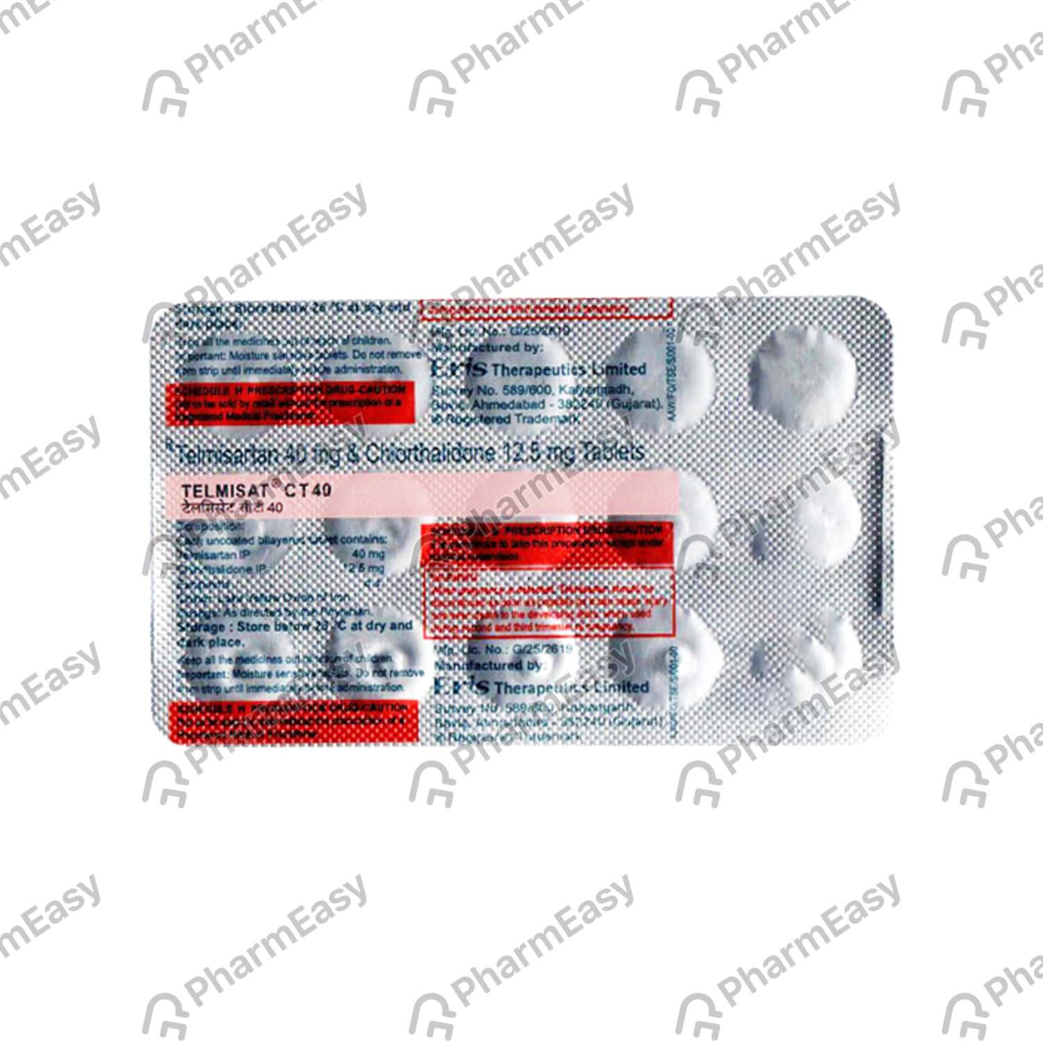 Buy Telmisat Ct 40mg Strip Of 15 Tablets Online at Flat 15% OFF | PharmEasy