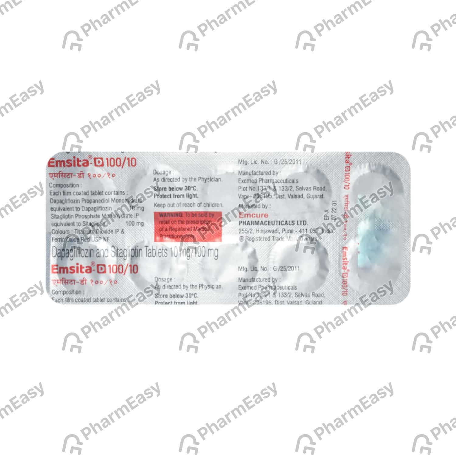 Emsita D 100/10mg Strip Of 10 Tablets: Uses, Side Effects, Price ...