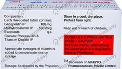 Gabaneuron 100mg/500mcg Strip Of 15 Tablets: Uses, Side Effects, Price ...