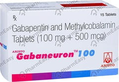Gabaneuron 100mg/500mcg Strip Of 15 Tablets: Uses, Side Effects, Price ...