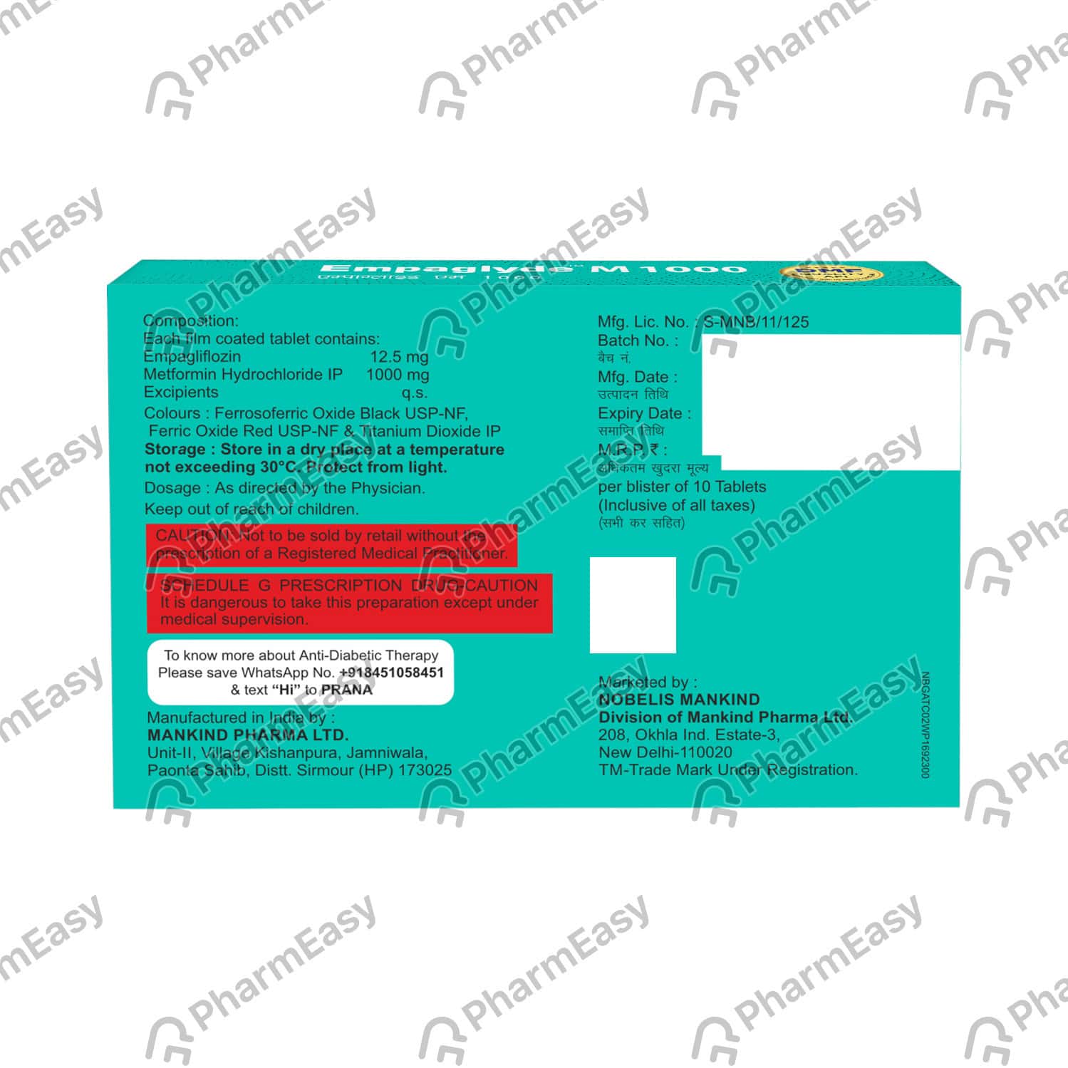 Buy Empaglyde M 1000mg Strip Of 10 Tablets Online at Flat 15% OFF | PharmEasy