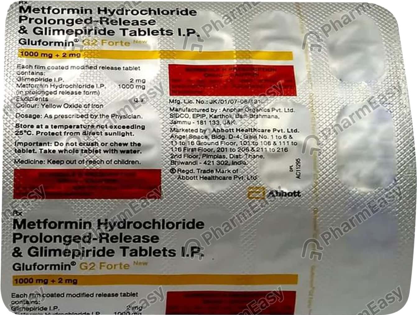 Gluformin G2 Forte New Strip Of 15 Tablets: Uses, Side Effects, Price & Dosage | PharmEasy