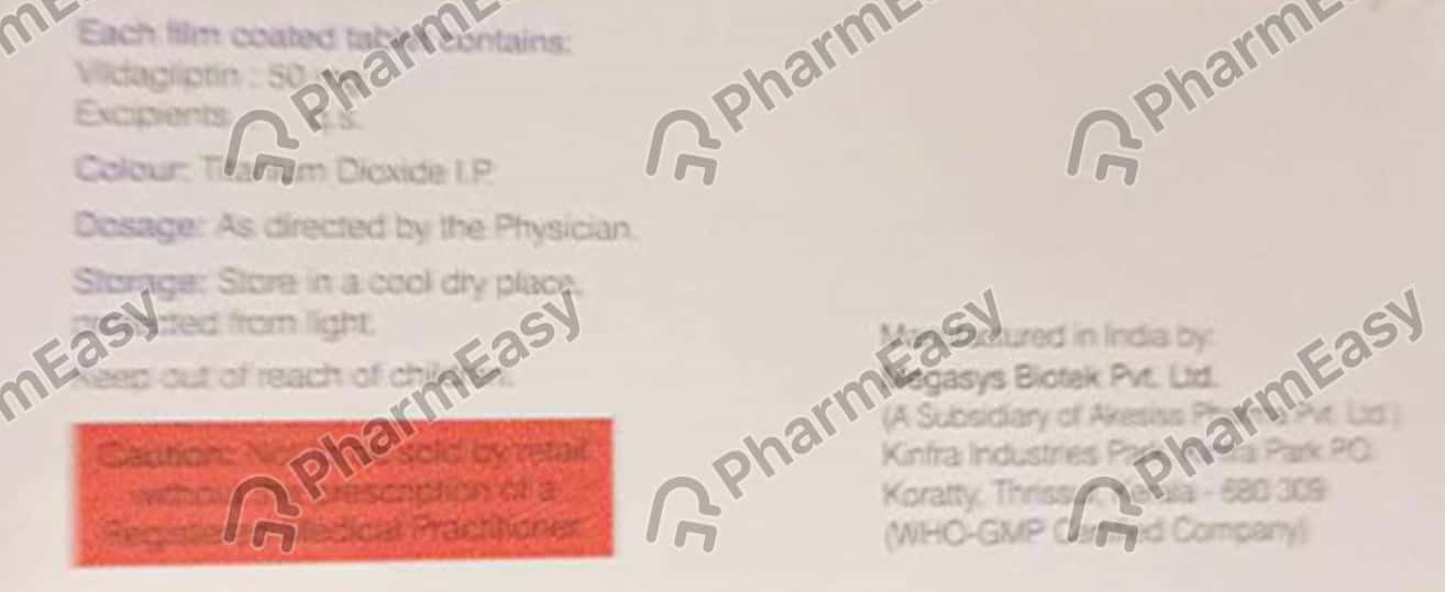 Vildana 50 MG Tablet (10): Uses, Side Effects, Price & Dosage | PharmEasy