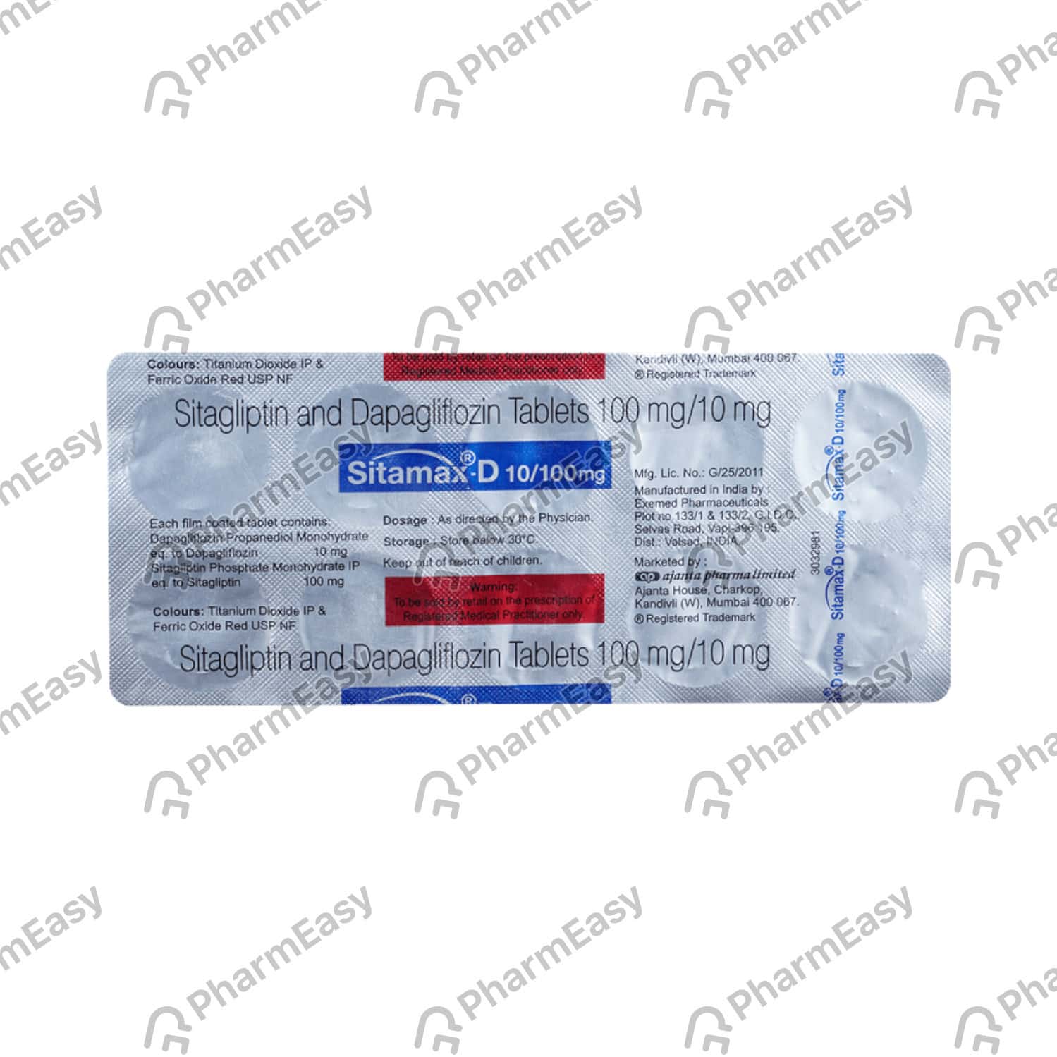 Sitamax D 10/100mg Strip Of 10 Tablets: Uses, Side Effects, Price ...