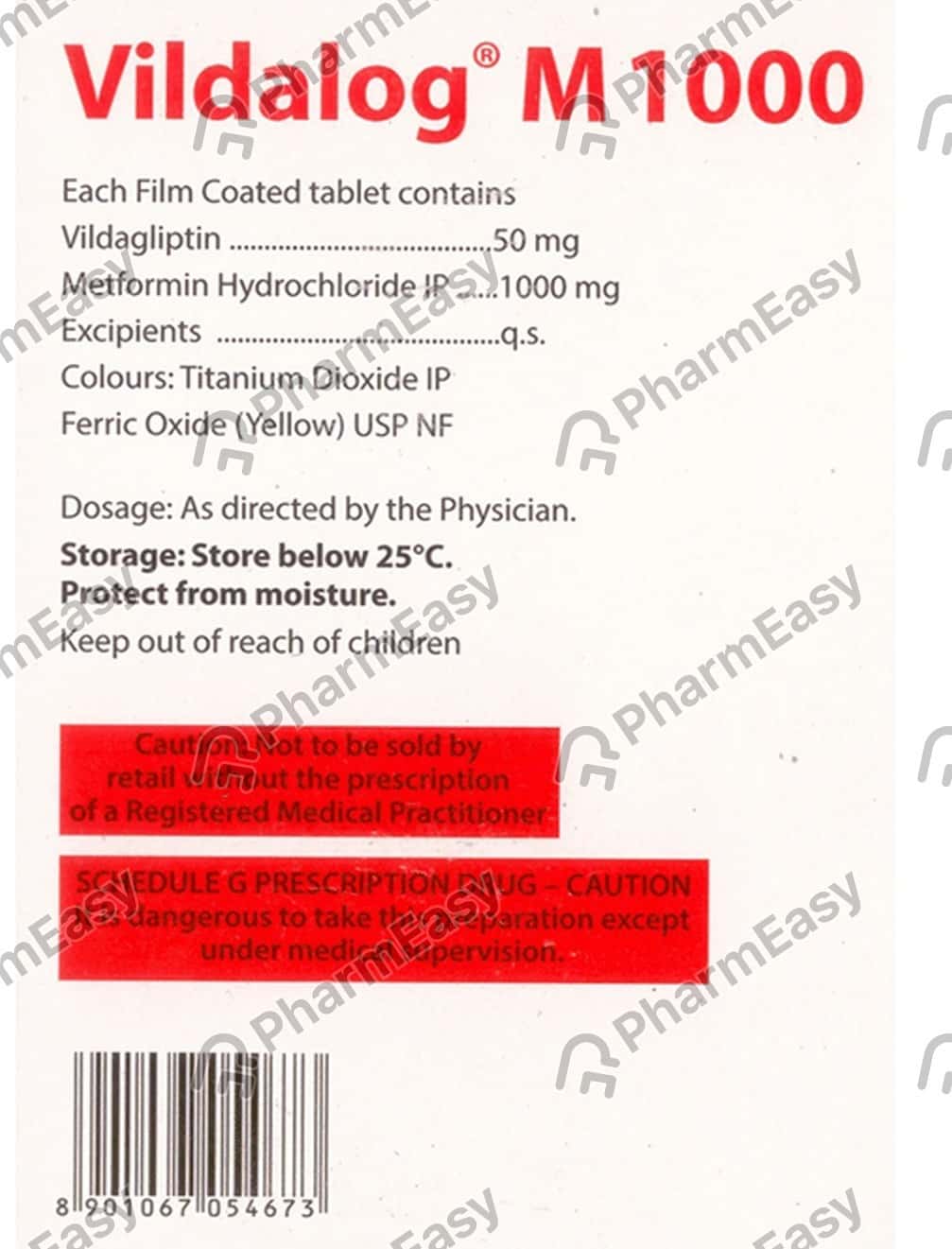 Vildalog M 1000mg Strip Of 15 Tablets: Uses, Side Effects, Price ...