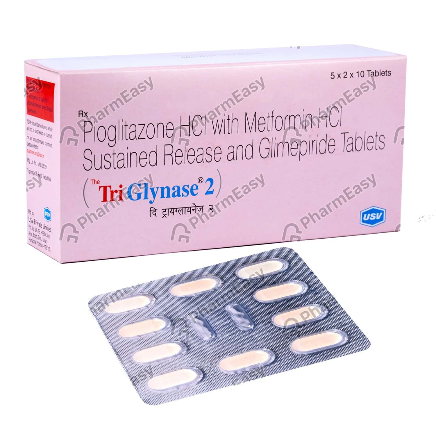Buy The Triglynase 2mg Strip Of 10 Tablets Online at Flat 18% OFF ...