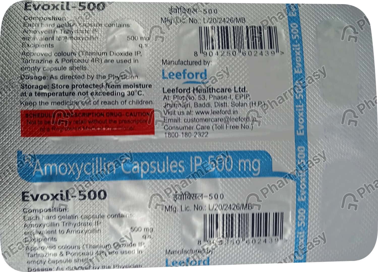 Evoxil 500 MG Capsule (10): Uses, Side Effects, Price & Dosage | PharmEasy