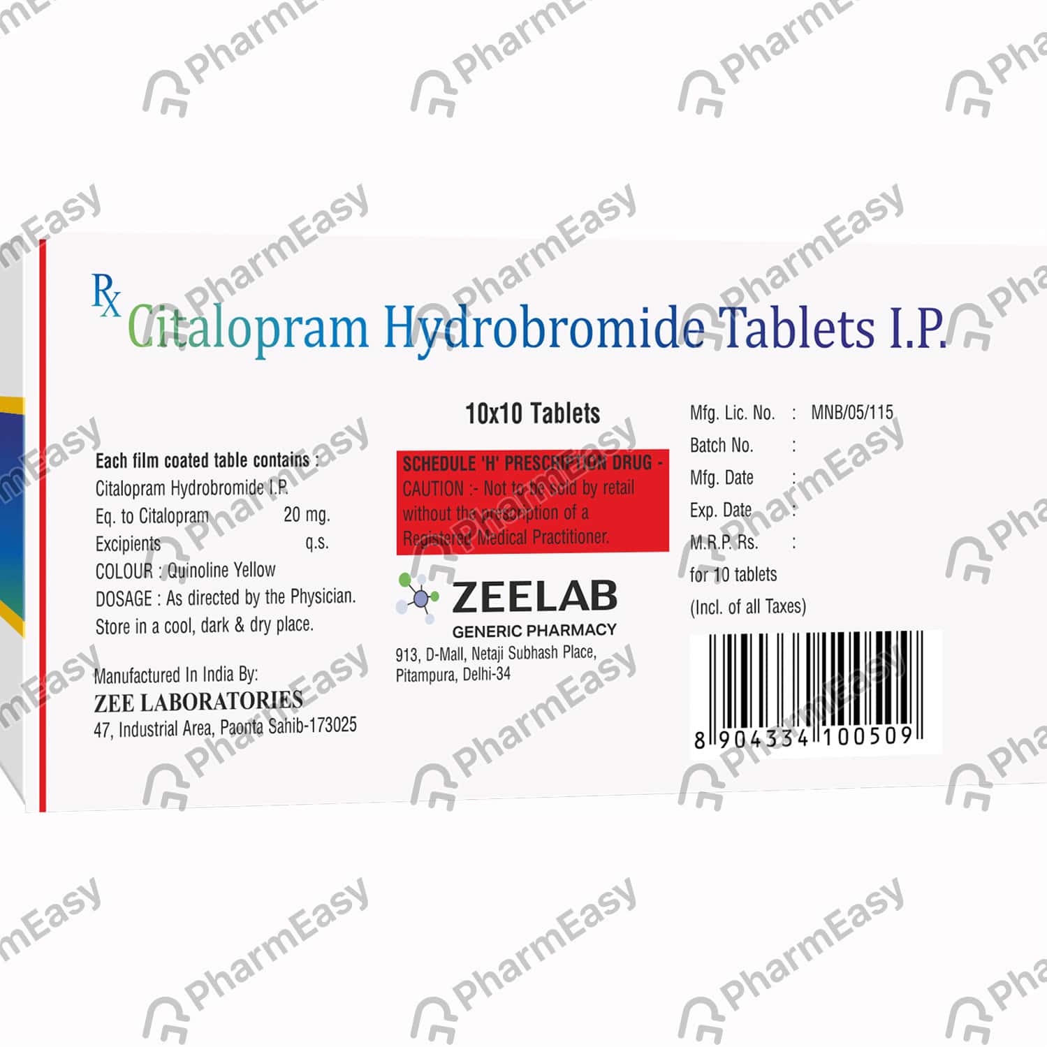 Buy Citalofix 20 MG Tablet (10) Online at Flat 15% OFF | PharmEasy