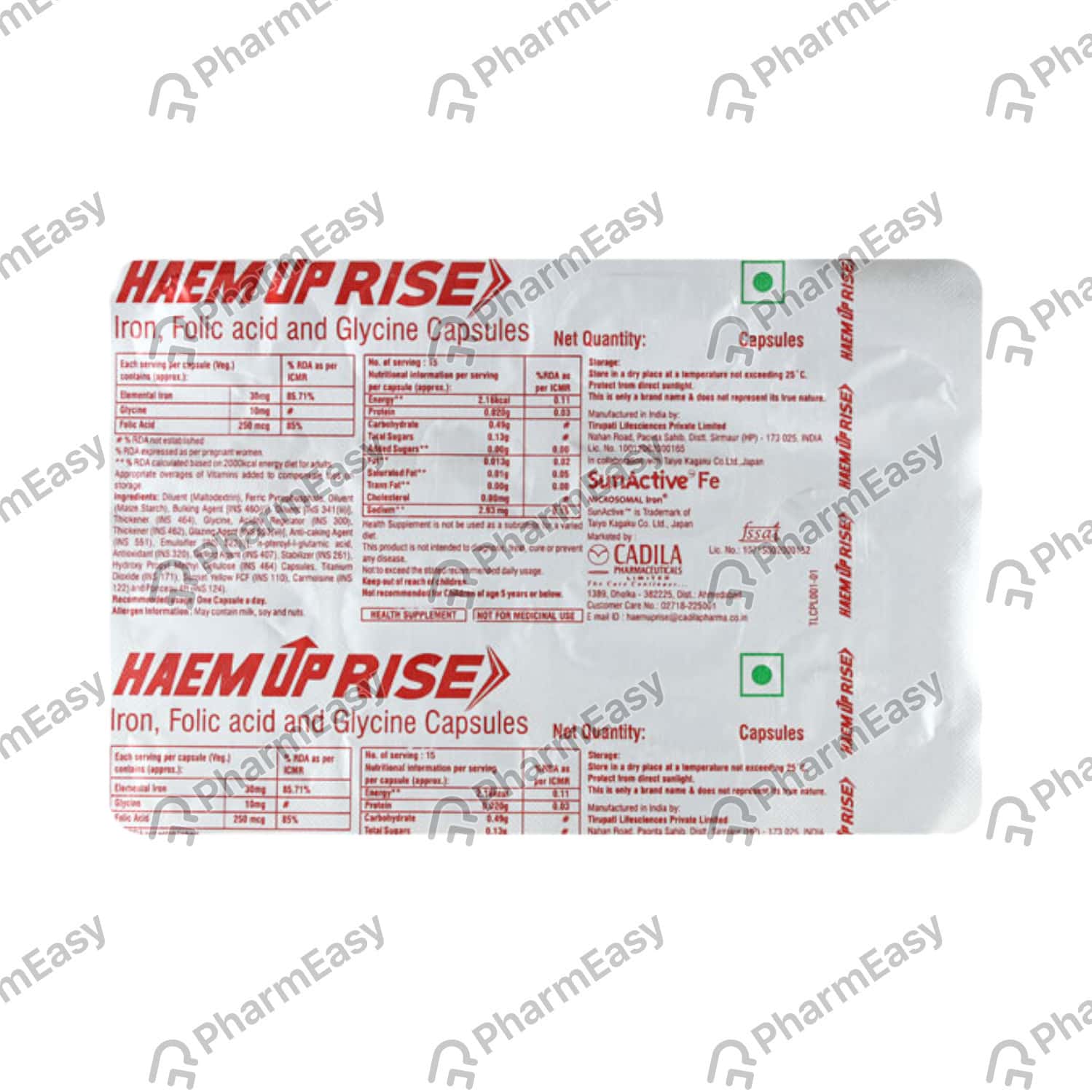 Buy Haem Up Rise Strip Of 15 Capsules Online at Flat 15% OFF | PharmEasy