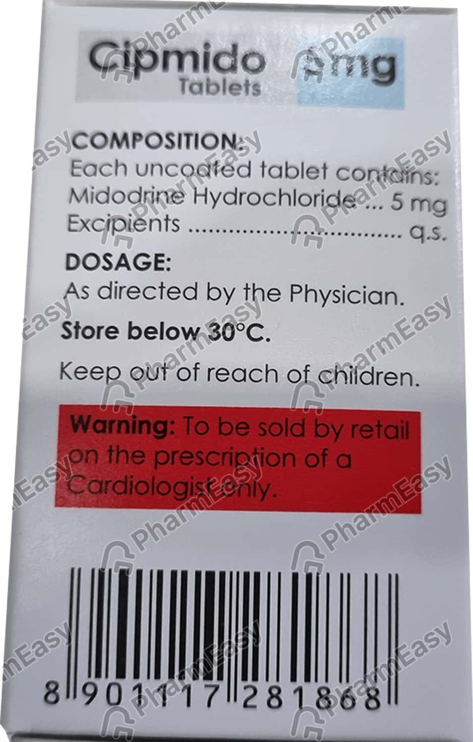 Buy Cipmido 5 MG Tablet (30) Online at Flat 15% OFF | PharmEasy