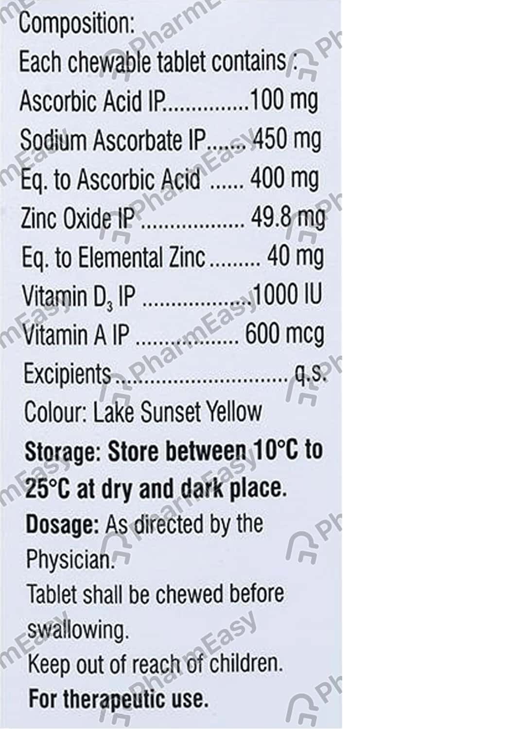 Buy ZAC D STRIP OF 15 CHEWABLE TABLETS Online & Get Upto 60% OFF at ...