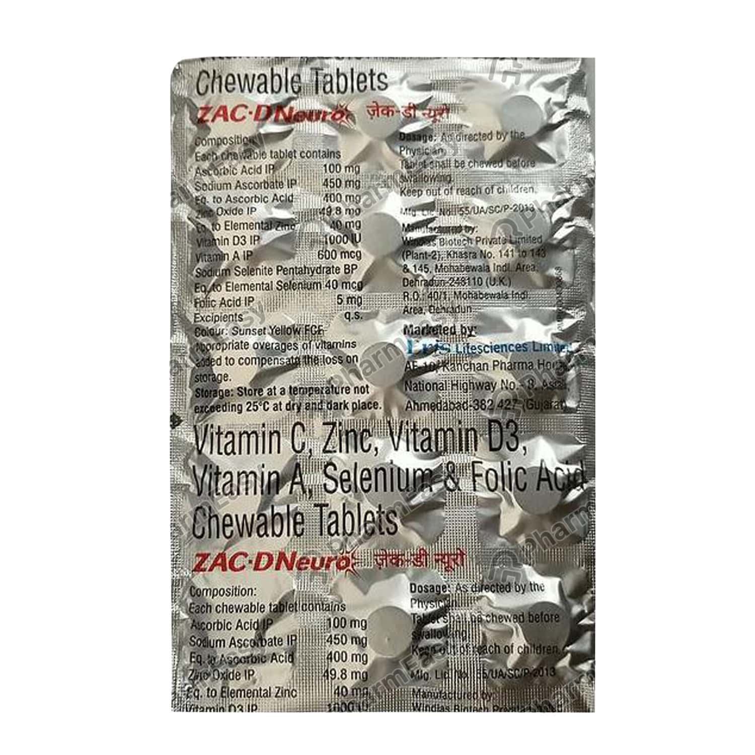 Buy Zac D Strip Of 15 Chewable Tablets Online at Flat 18% OFF* | PharmEasy