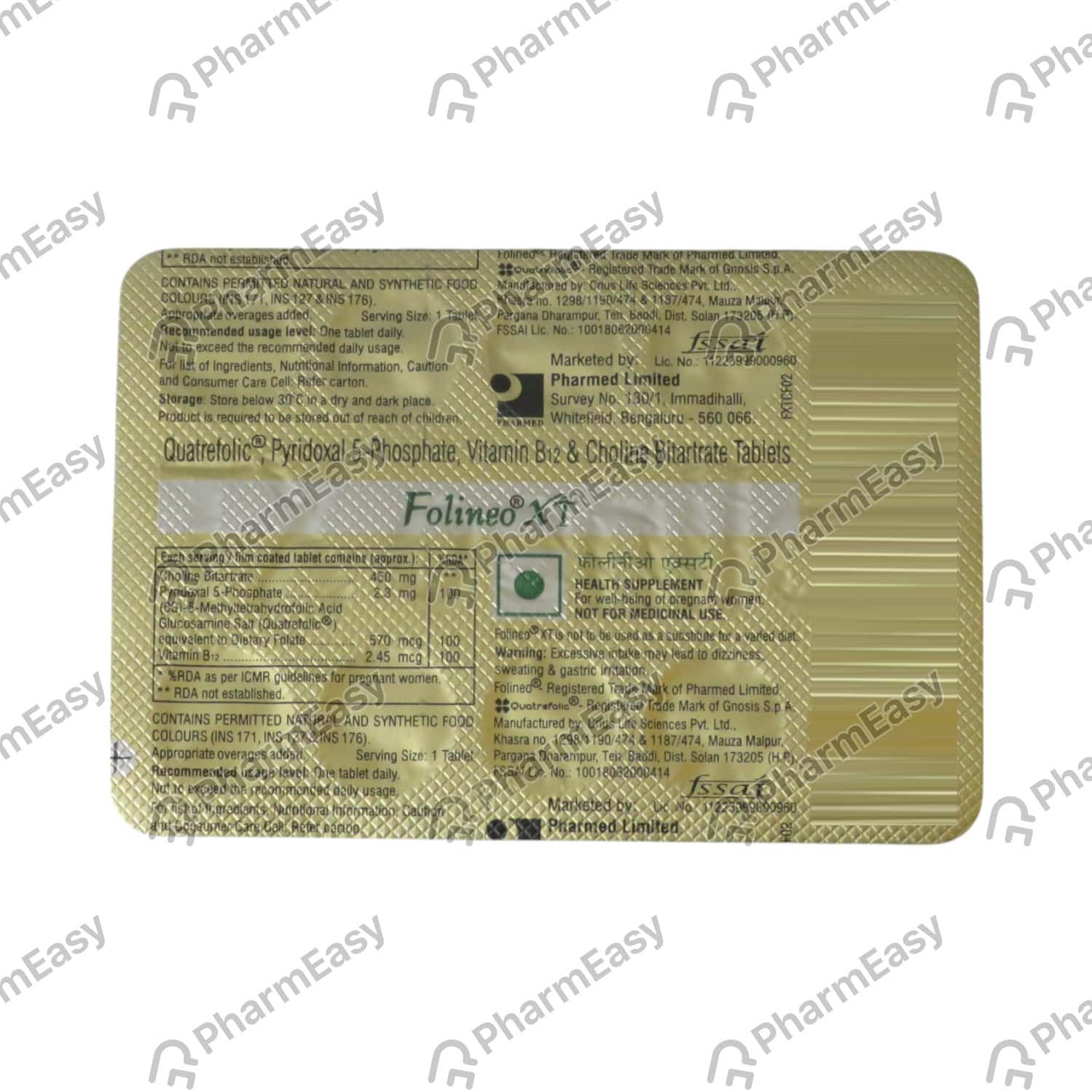 Folineo Xt Strip Of 10 Tablets: Uses, Side Effects, Price & Dosage ...