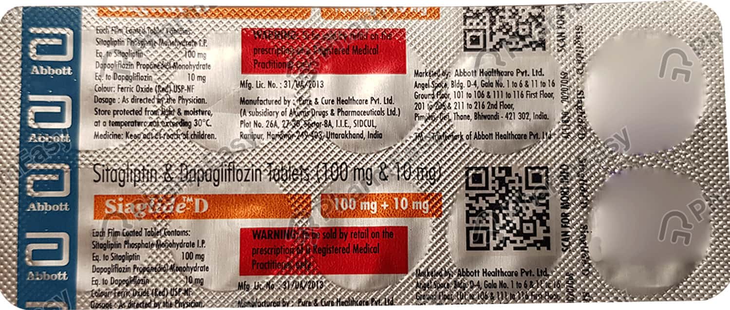 Siaglide D 10/100mg Strip Of 10 Tablets: Uses, Side Effects, Price ...