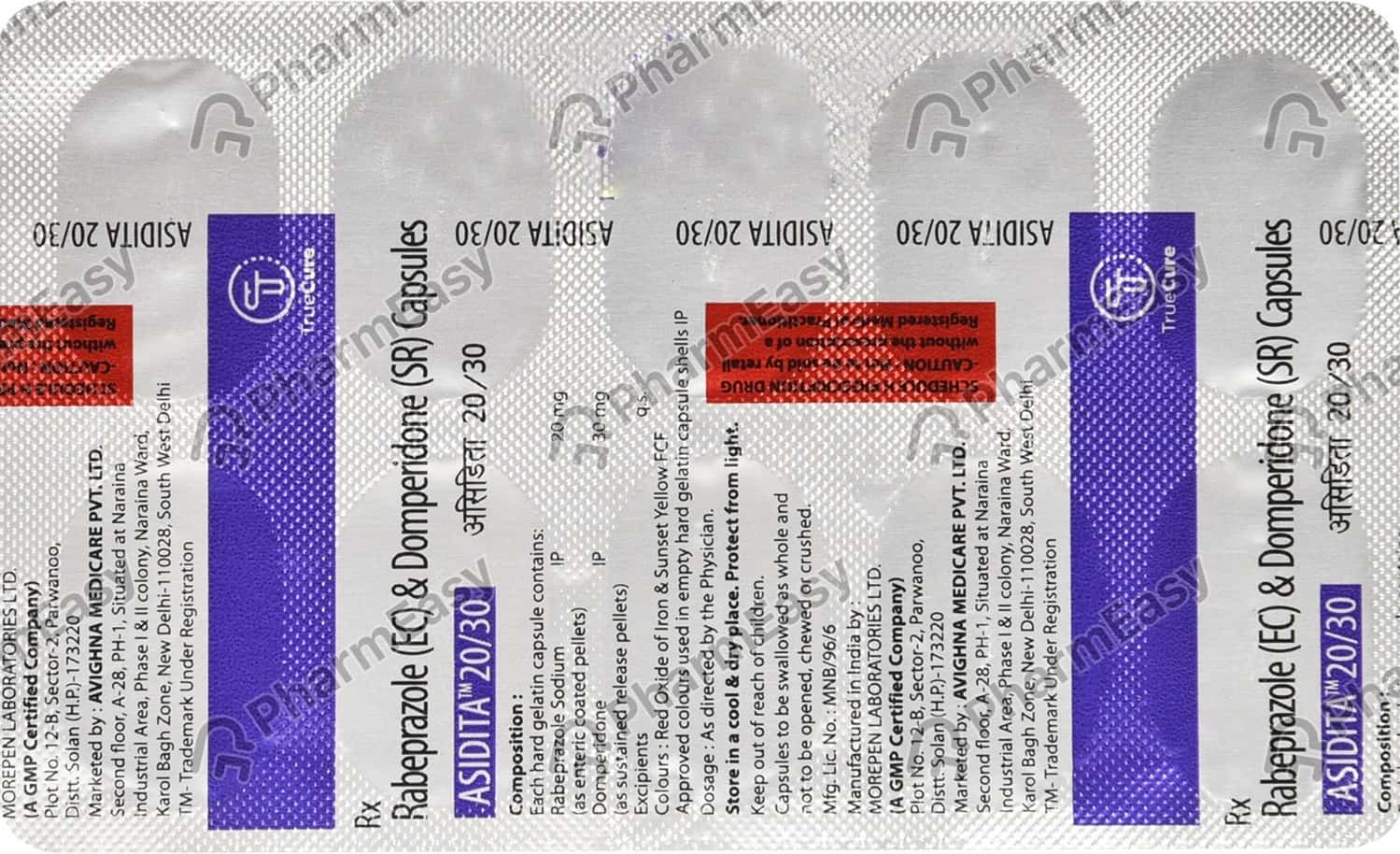 Asidita 20/30mg Strip Of 10 Capsules: Uses, Side Effects, Price ...