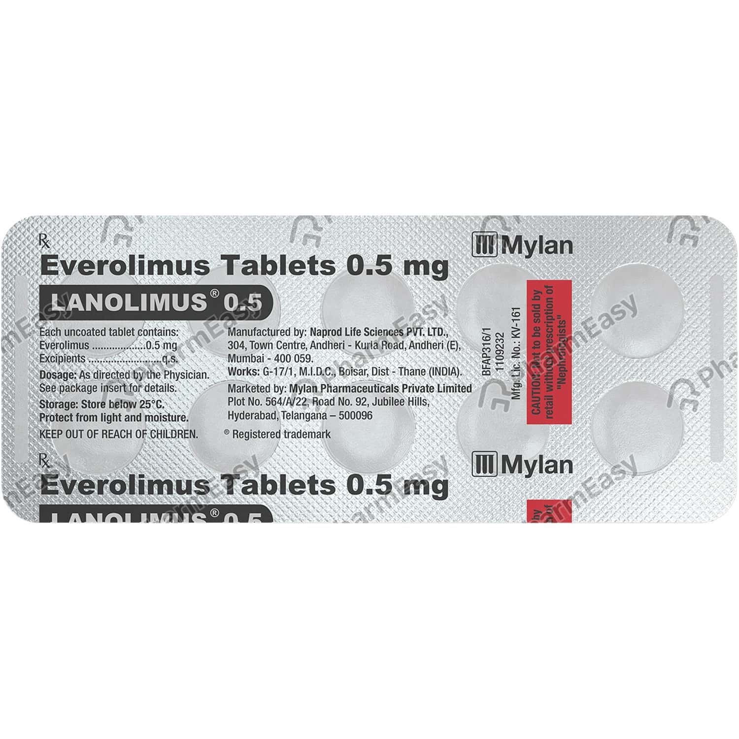 Lanolimus 0.5 MG Tablet (10): Uses, Side Effects, Price & Dosage ...